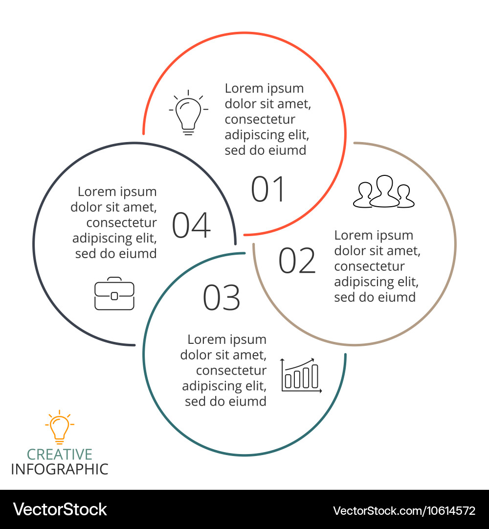 Circle arrows linear infographic cycle Royalty Free Vector