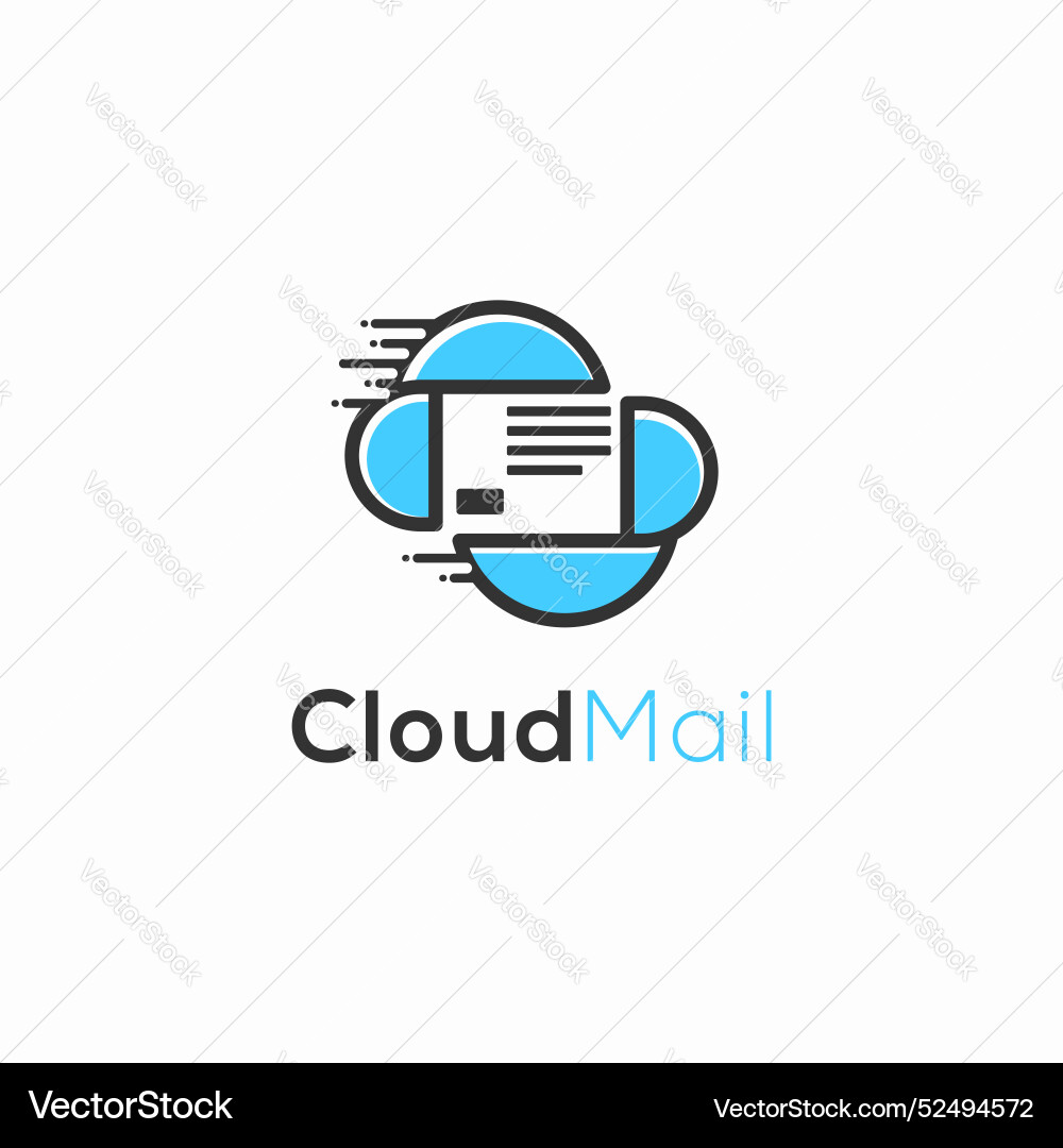 Cloud mail logo design concept Royalty Free Vector Image
