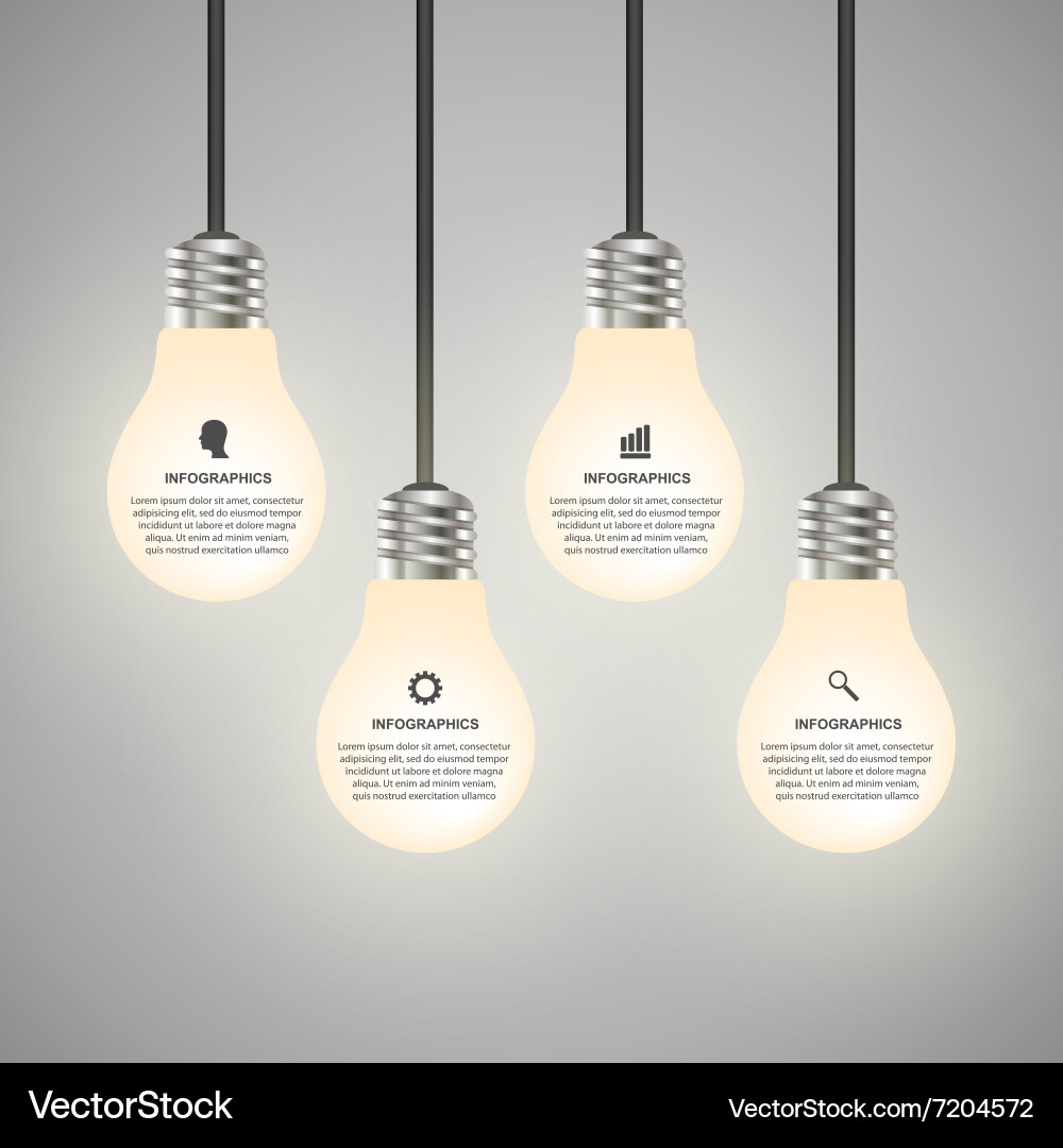 Creative 3d light bulb infographics design Vector Image