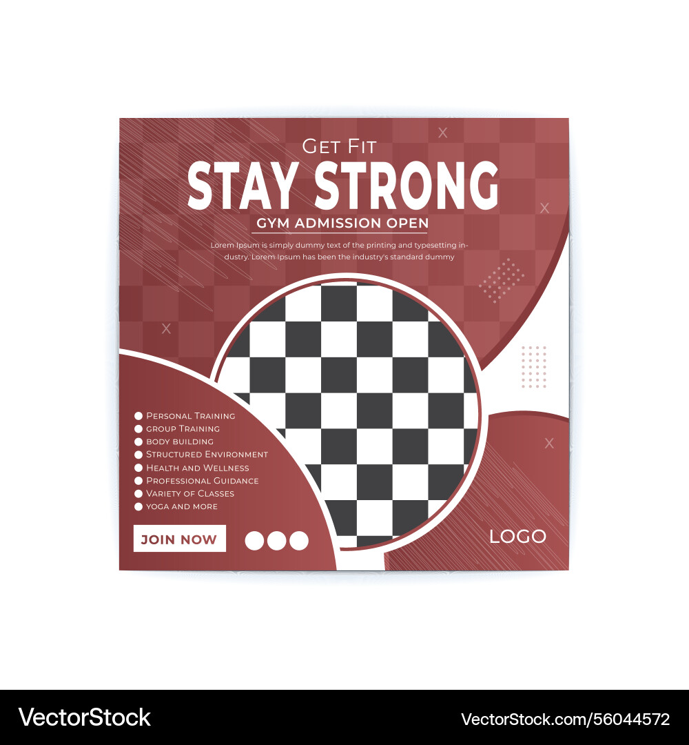 Creative social media fitness post design template