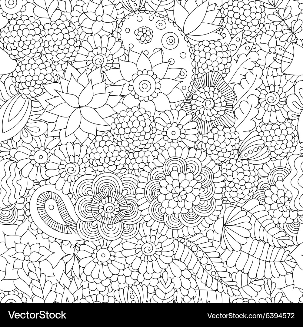 Doodle pattern black and white Royalty Free Vector Image