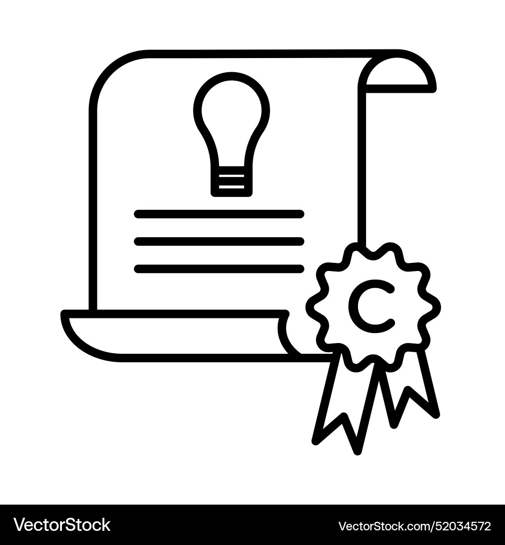 Intellectual property and copyright linear logo Vector Image