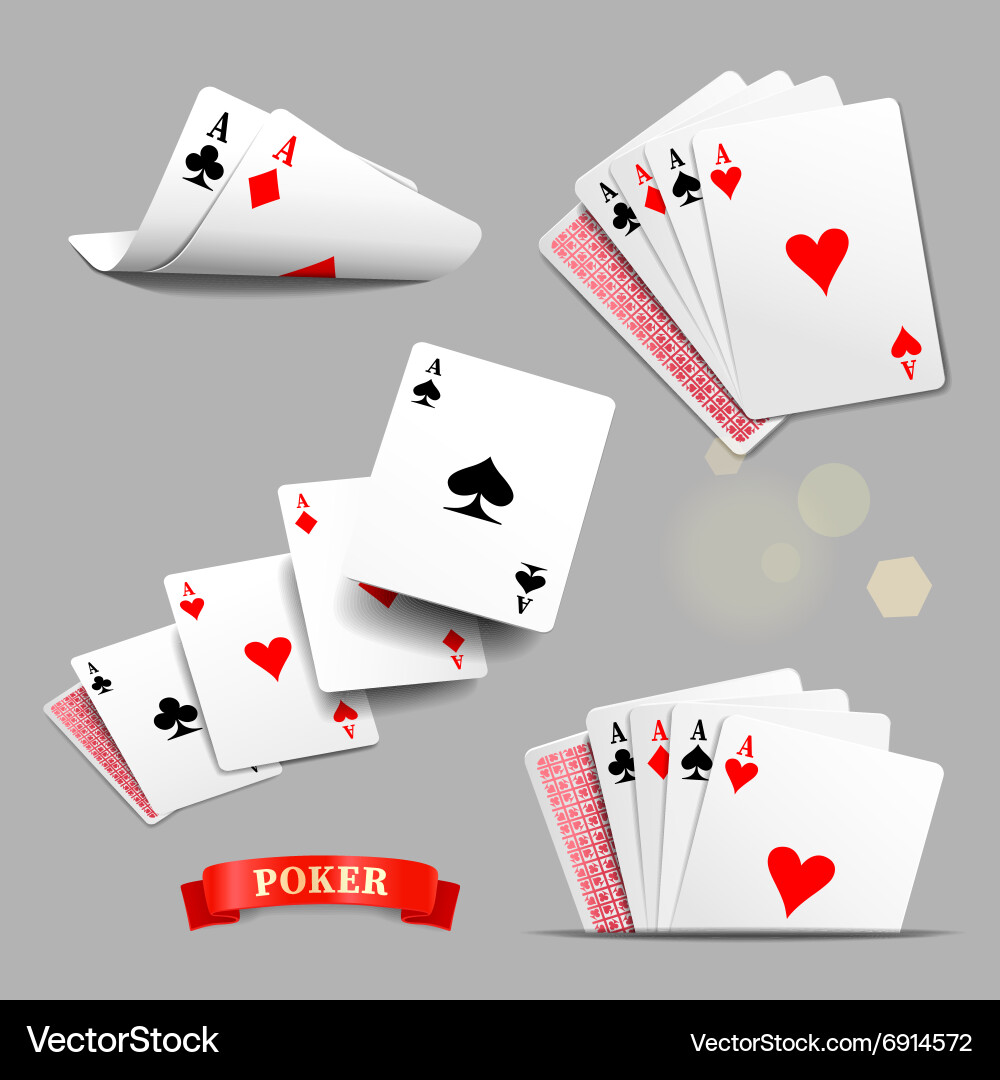 Playing cards four aces Royalty Free Vector Image