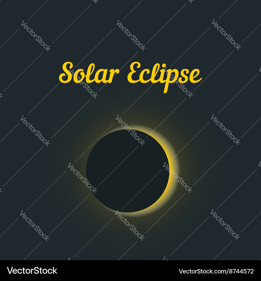 Solar eclipse with yellow glow Royalty Free Vector Image