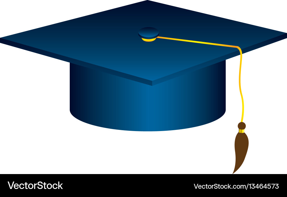 Blue graduation hat icon Royalty Free Vector Image