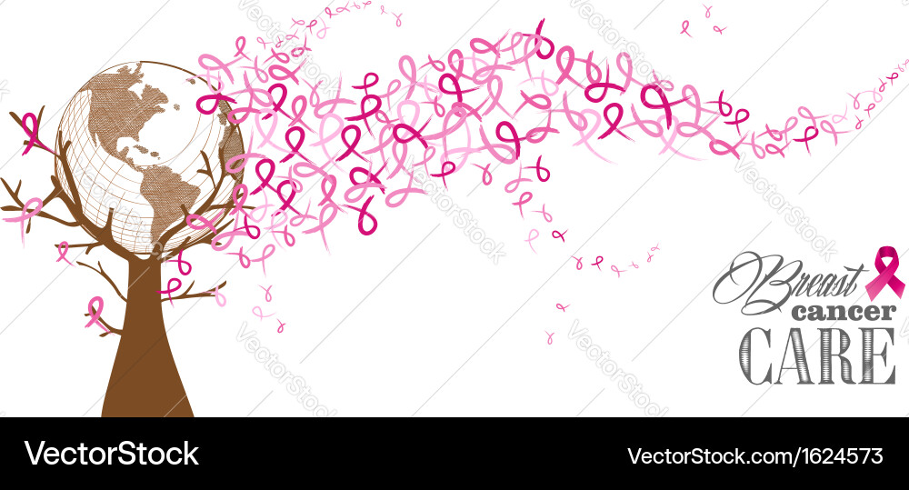 Breast Cancer Awareness Tree Concept Royalty Free Vector