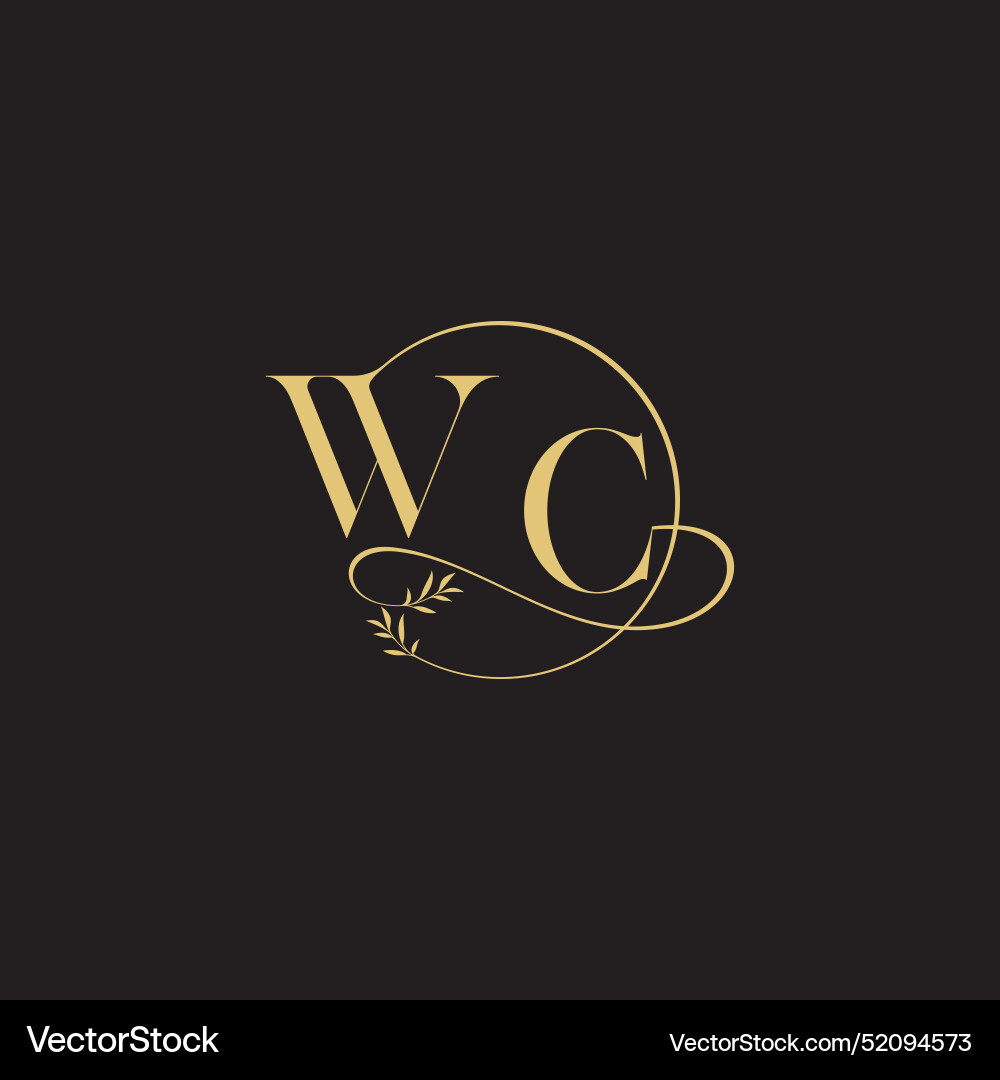 Circle and organic style wc wedding monogram Vector Image