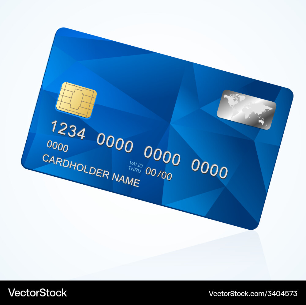 Credit card blue Royalty Free Vector Image - VectorStock