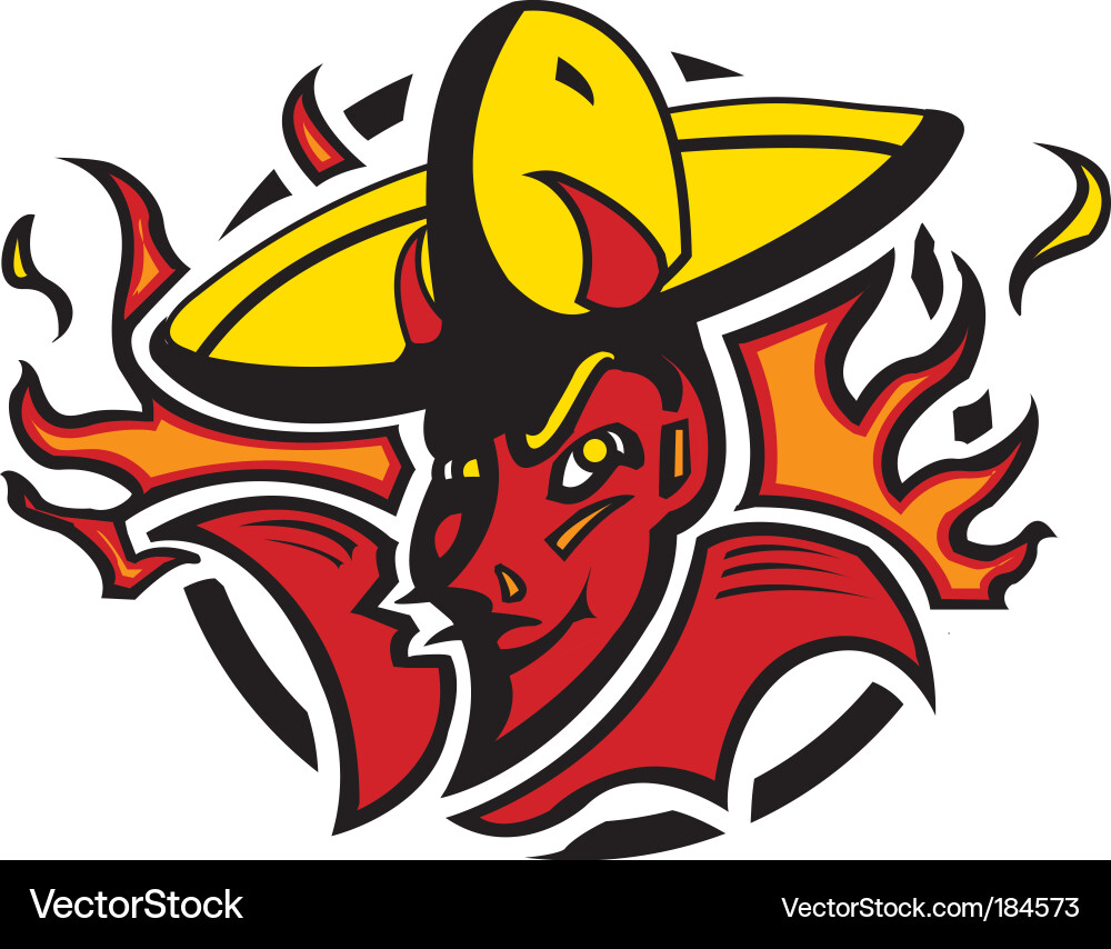 Devil in hat Royalty Free Vector Image - VectorStock