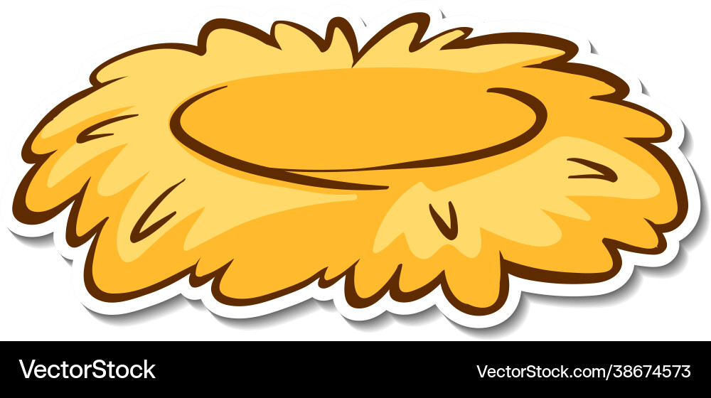 Empty nest sticker on white background Royalty Free Vector