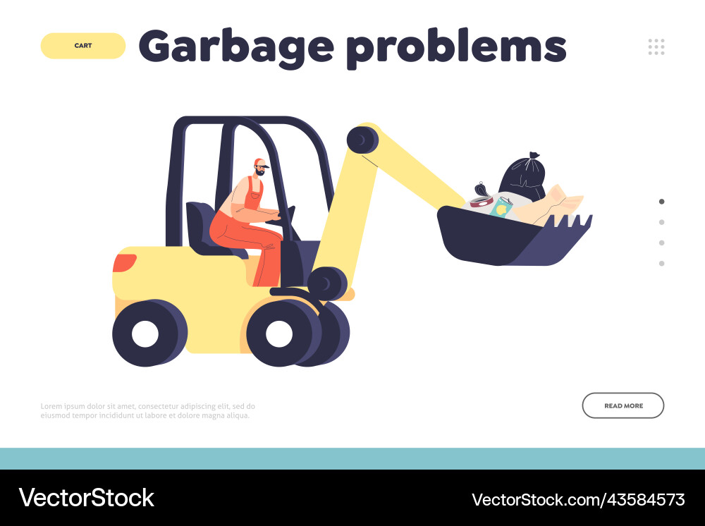 Garbage problem concept of landing page Royalty Free Vector