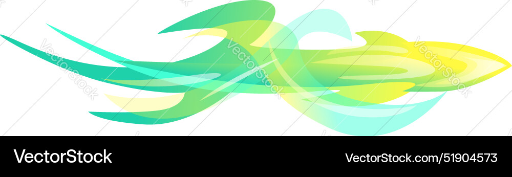 Green and yellow abstract shape with a pointy end Vector Image