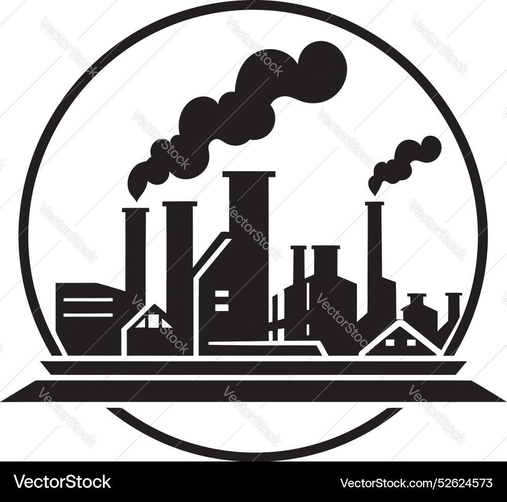 Industrial smog icons and graphics showcasing Vector Image