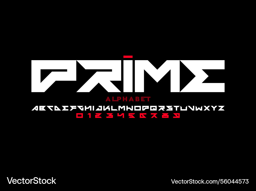 Prime modern style font alphabet letters Vector Image