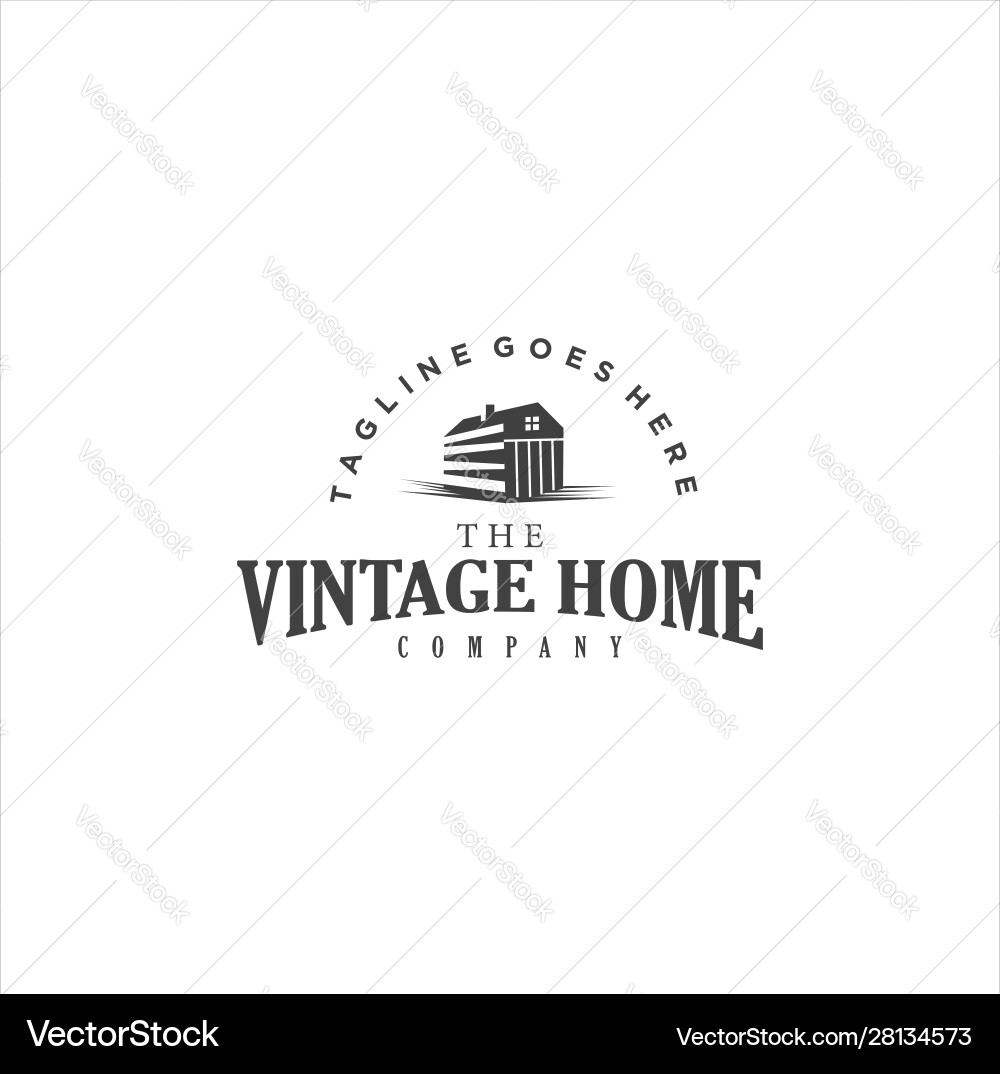 Vintage home for architectural logo icon Vector Image
