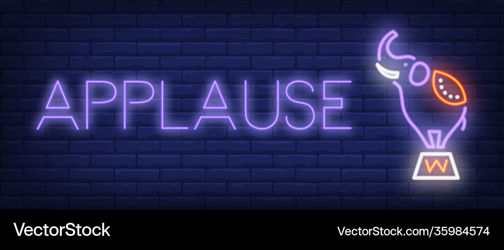 Applause neon style banner Royalty Free Vector Image