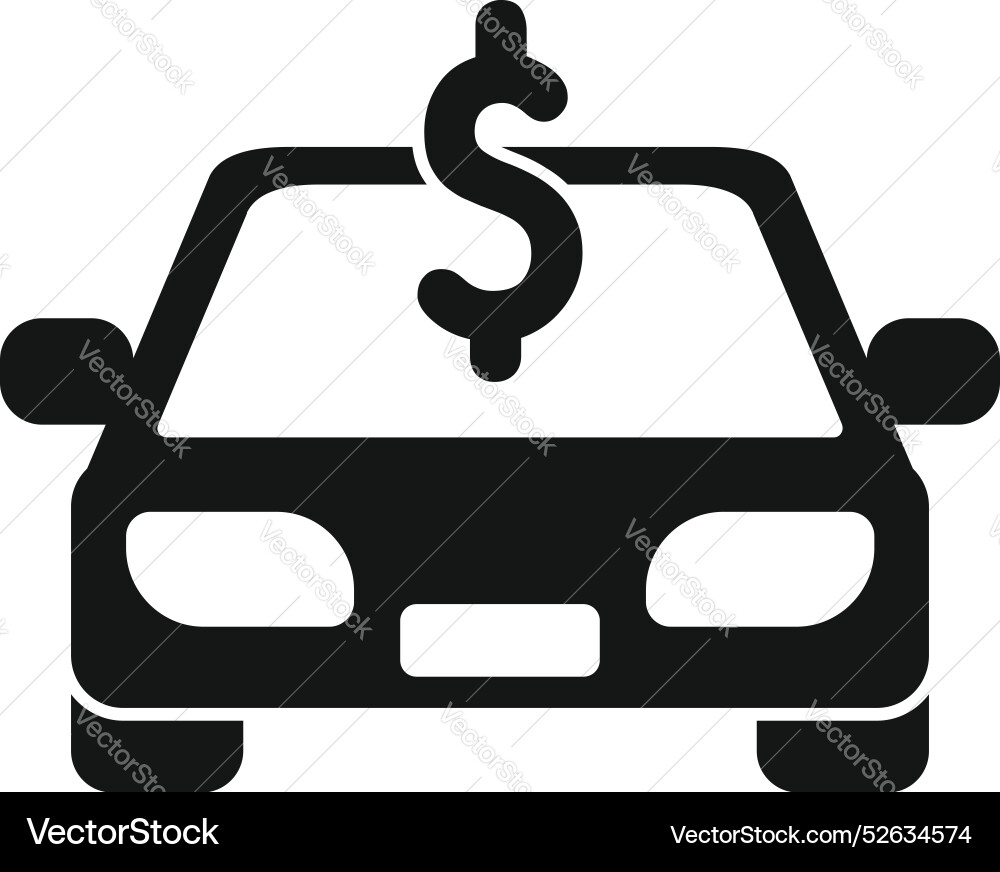 Black car icon representing car loan financing Vector Image