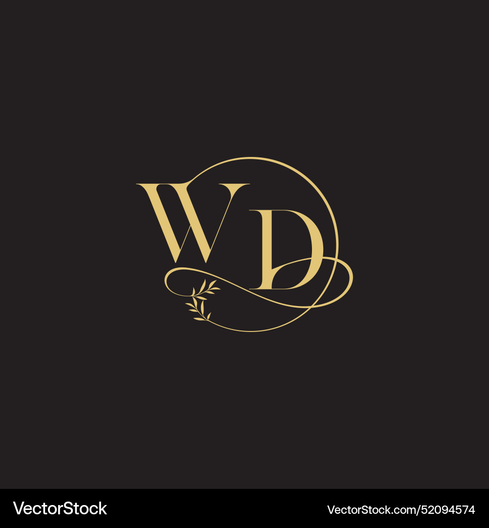 Circle and organic style wd wedding monogram Vector Image