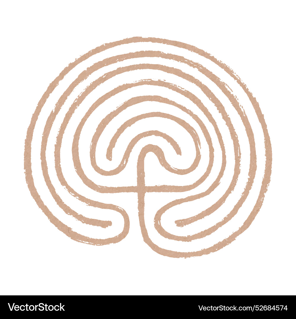 Crete traditional symbol cretan labyrinth line Vector Image