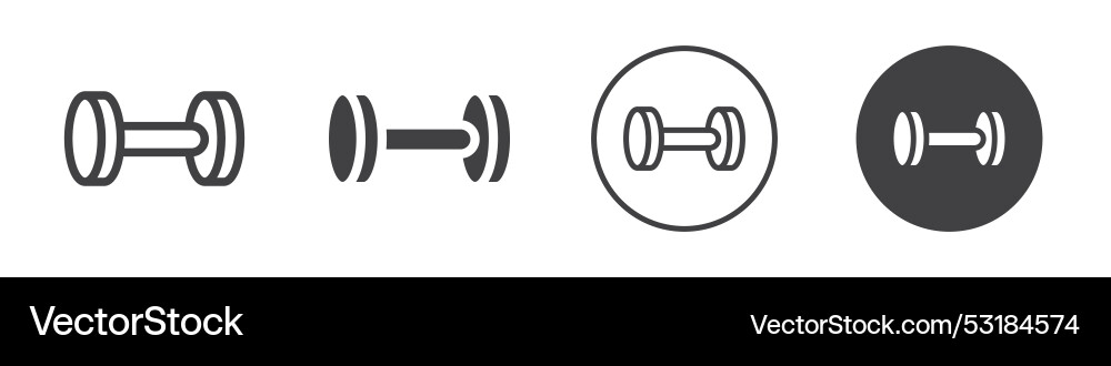 Dumbbell icon logo outline Royalty Free Vector Image