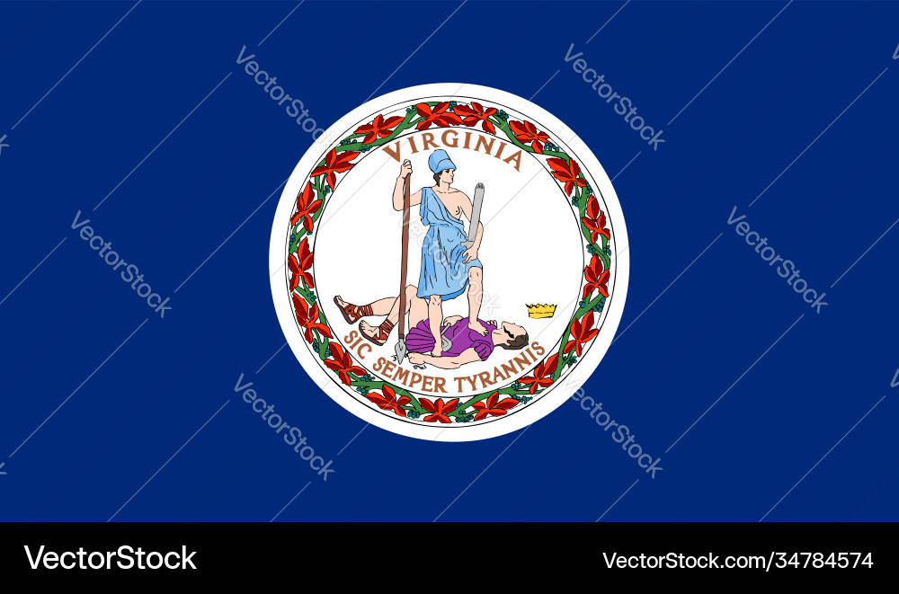 Flag usa state virginia Royalty Free Vector Image
