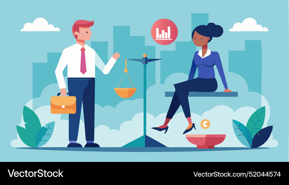 Gender inequality in business Royalty Free Vector Image