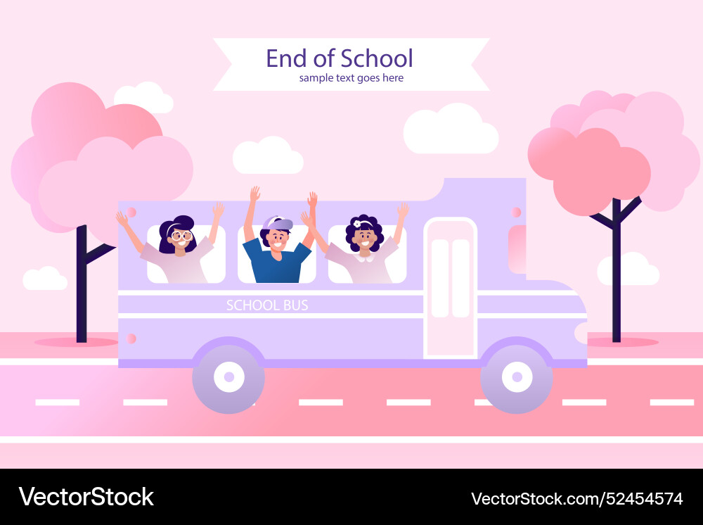 Gradient end of school background Royalty Free Vector Image