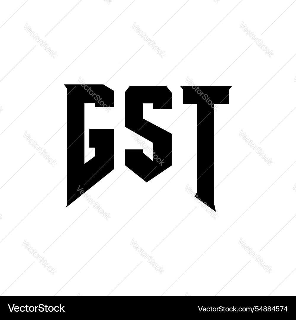 Gst letter logo design for technology company Vector Image