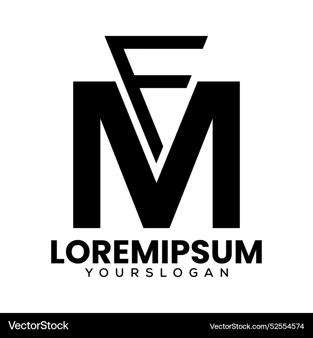 Letter m f logo design template Royalty Free Vector Image