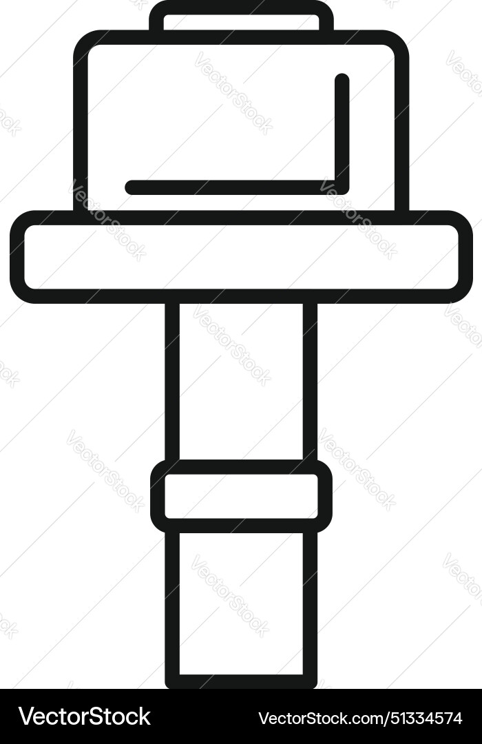 Outline of a hammer Royalty Free Vector Image - VectorStock