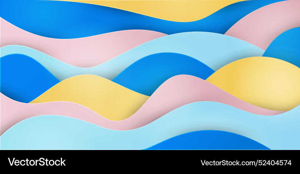 Paper style wavy background Royalty Free Vector Image