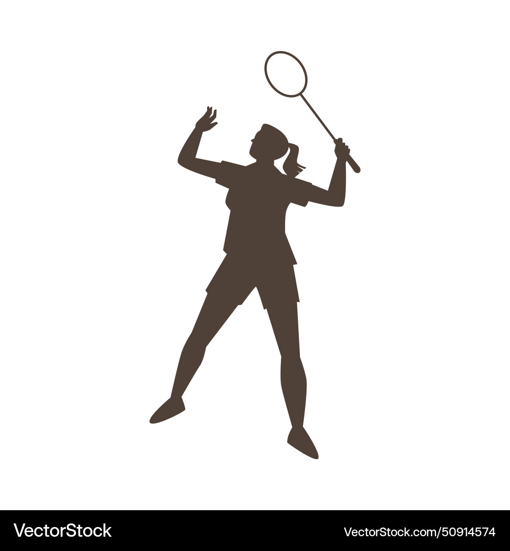 Professional badminton female player with racket Vector Image