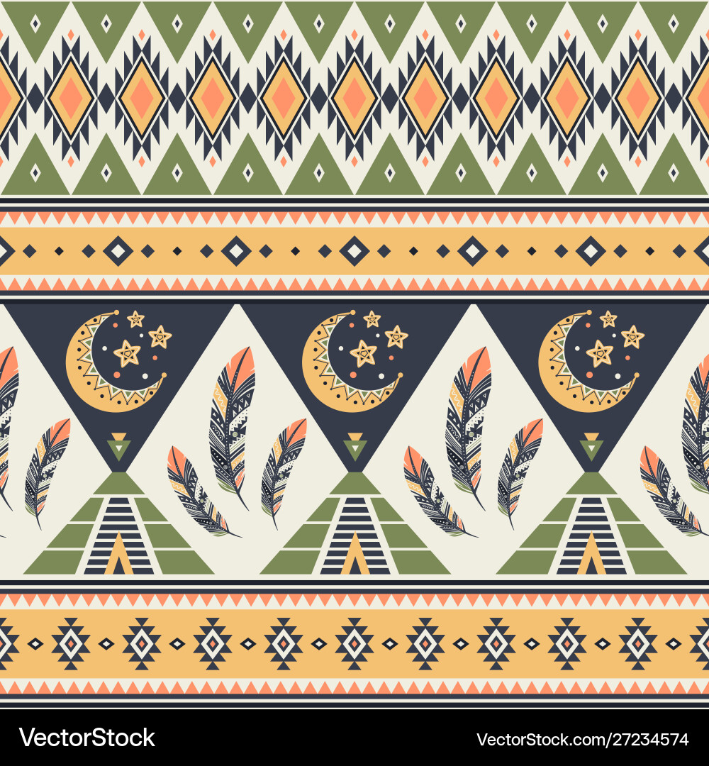 Tribal geometric seamless pattern Royalty Free Vector Image