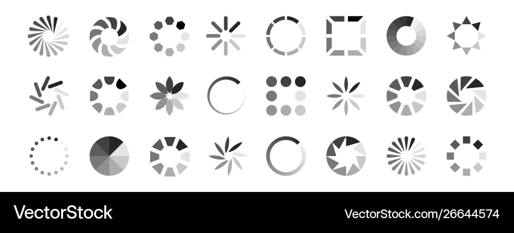Web loading icons load indicators isolated Vector Image