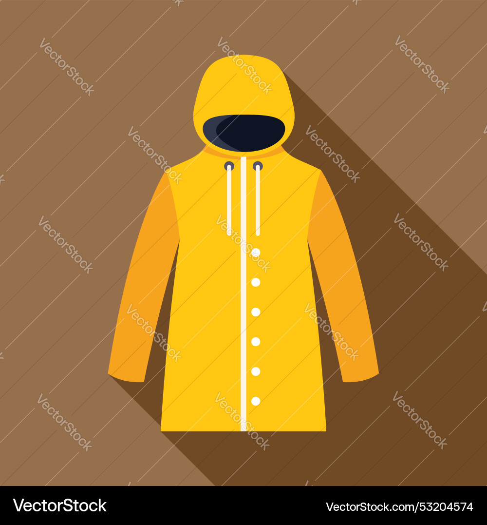 Yellow raincoat protecting from cold and rain Vector Image