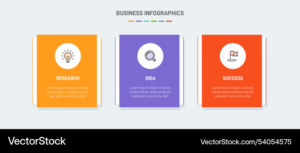 3 clean infographic design shaped elements Vector Image