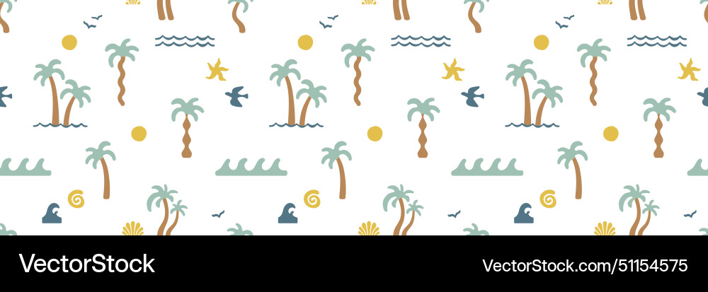 Boho groovy palm tree beach sun sea surf club Vector Image