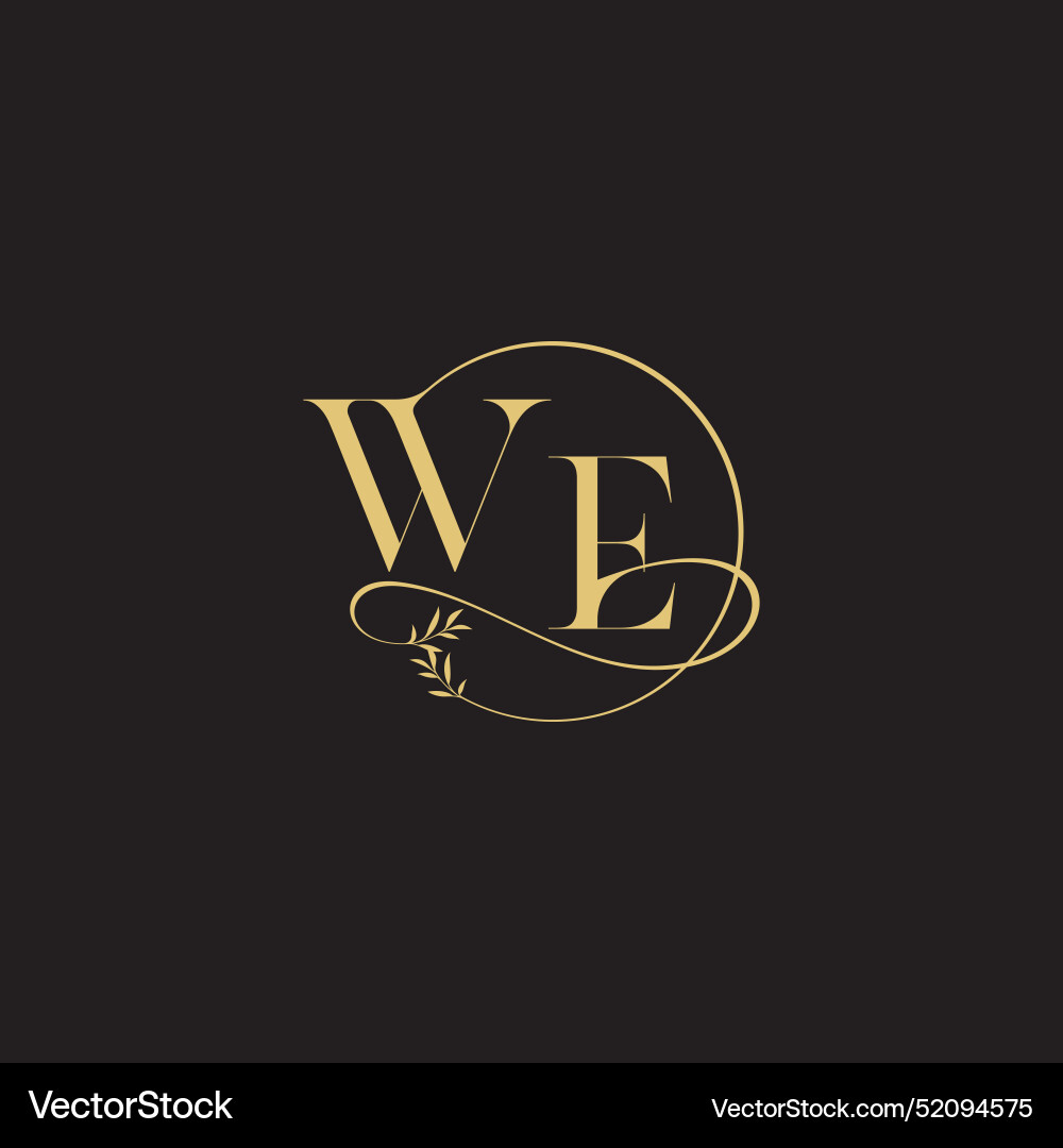 Circle and organic style we wedding monogram Vector Image