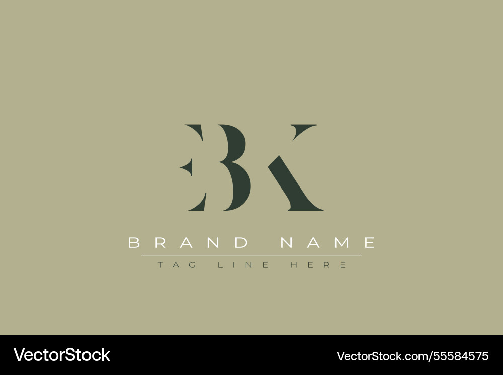 Ebk abstract letter logo design Royalty Free Vector Image