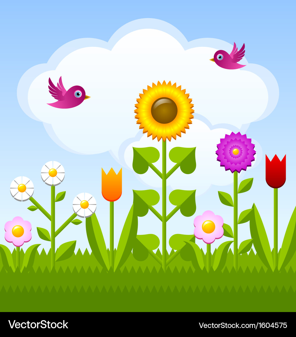 Flower garden Royalty Free Vector Image - VectorStock