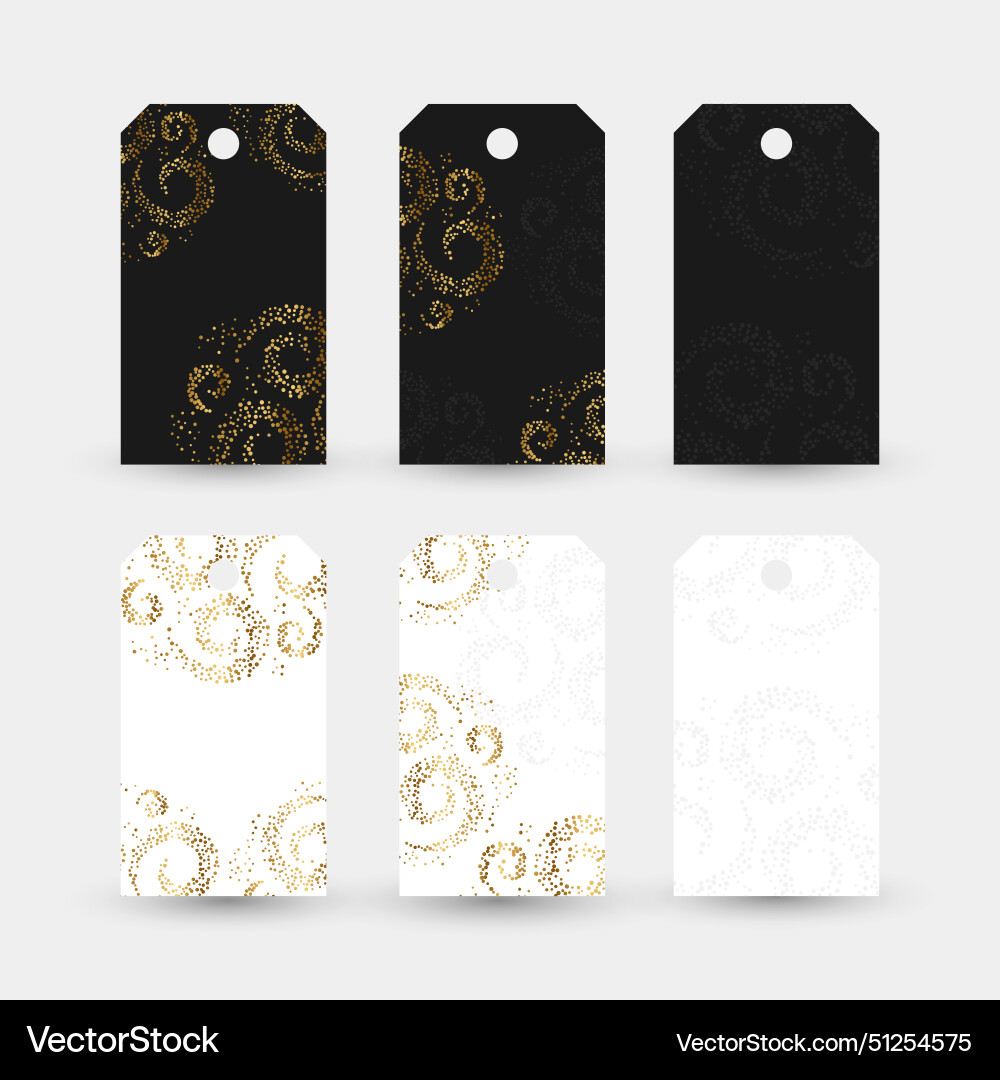 Golden swirls design labels collection Royalty Free Vector