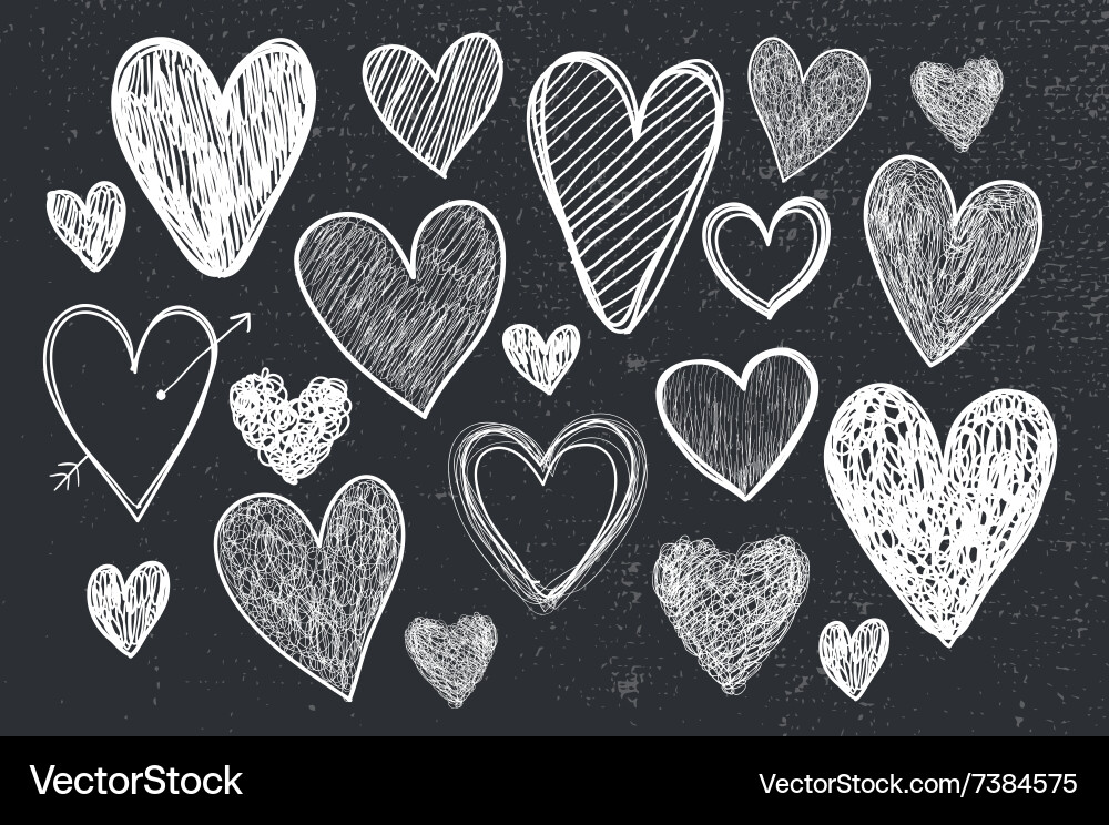 Hand Drawn Doodle Hearts Royalty Free Vector Image