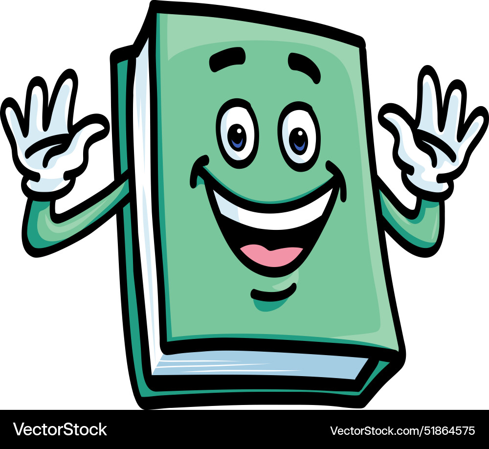 Happy book cartoon Royalty Free Vector Image - VectorStock