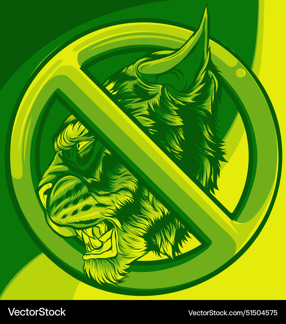 No tiger symbol isolated Royalty Free Vector Image