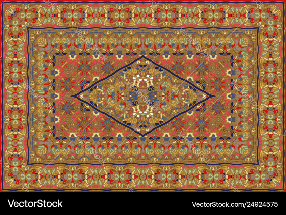 Persian colored carpet Royalty Free Vector Image