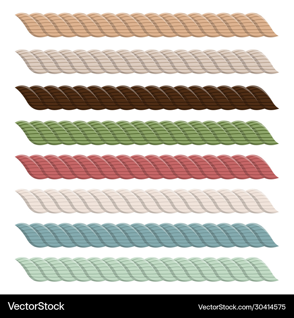 Realistic rope collection Royalty Free Vector Image