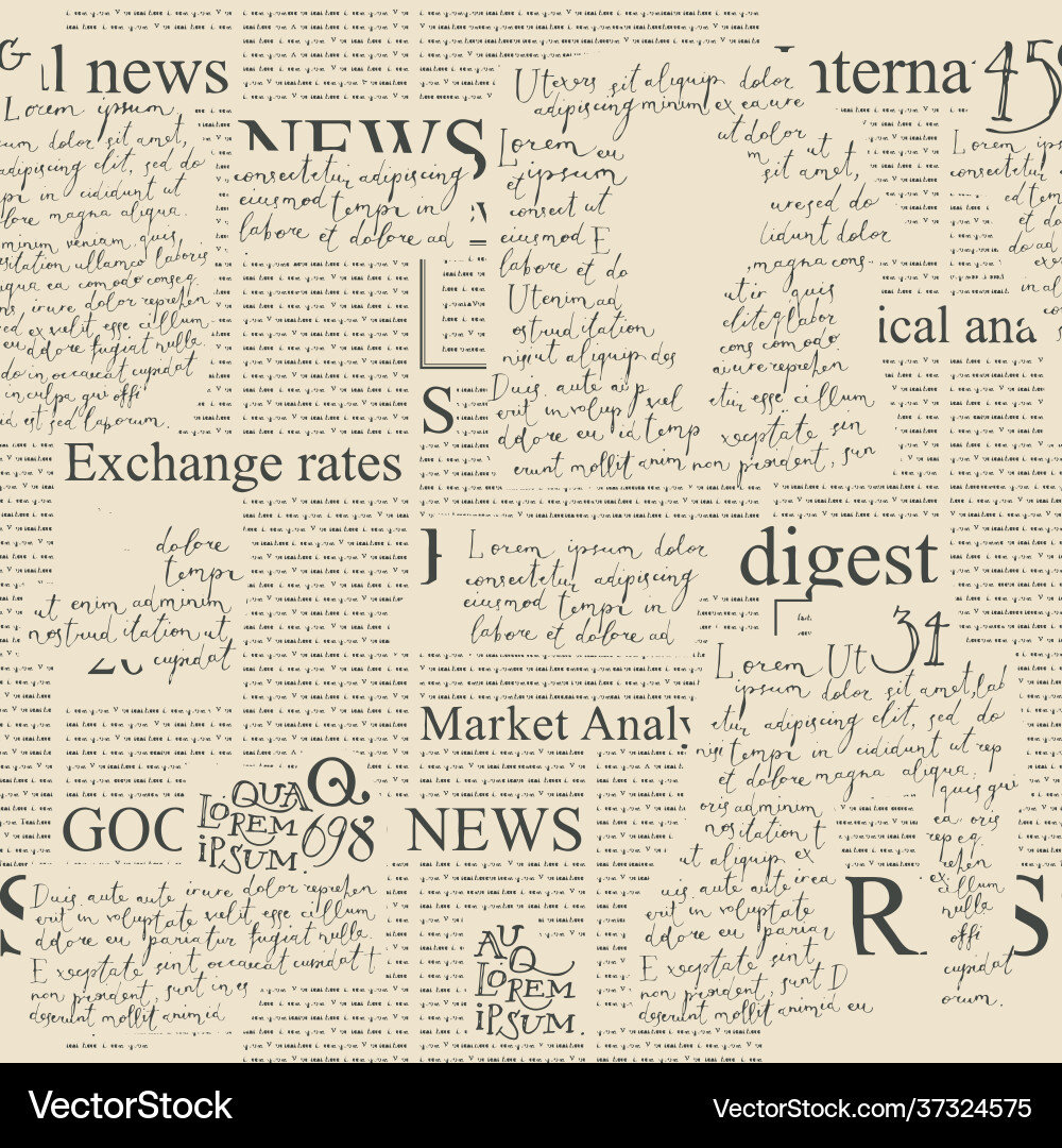 Seamless pettrn with handwritten and printed text Vector Image