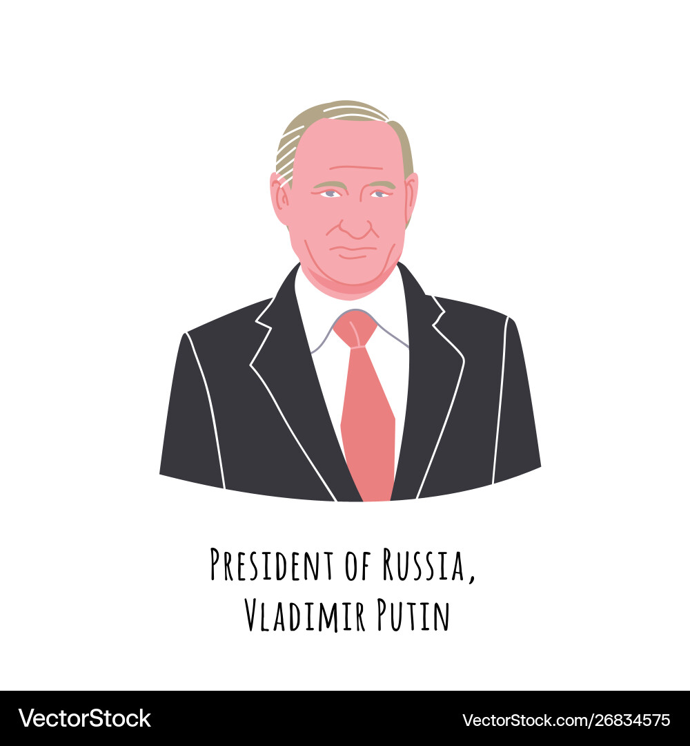 Vladimir putin portrait Royalty Free Vector Image