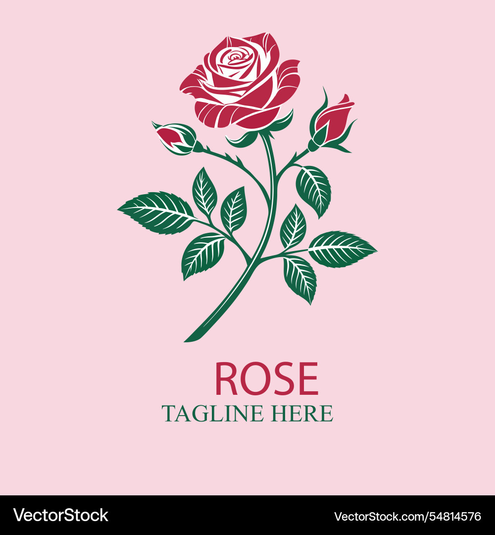 A flat logo of rose in white background Royalty Free Vector
