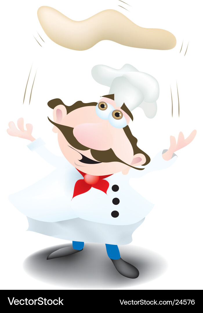 Chef Tossing Pizza Dough Royalty Free Vector Image